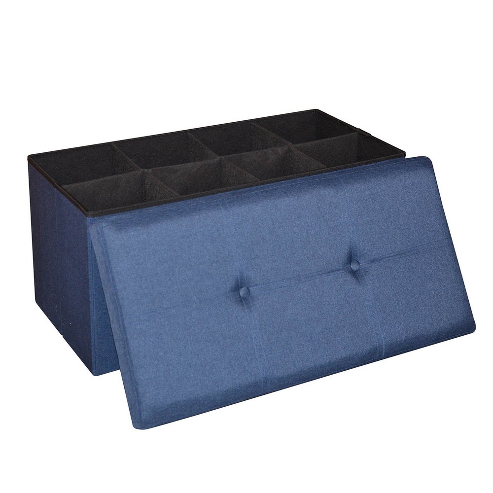 Linen Fabric MDF Wooden Shoe Rack With Storage Space | Europe