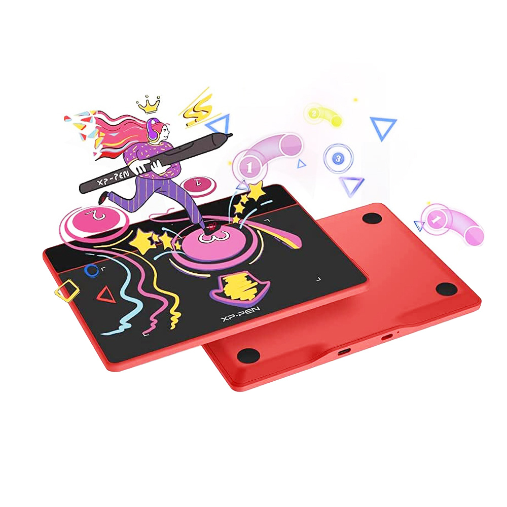 XP-PEN Deco Fun L Graphic Tablet for OSU Drawing Red