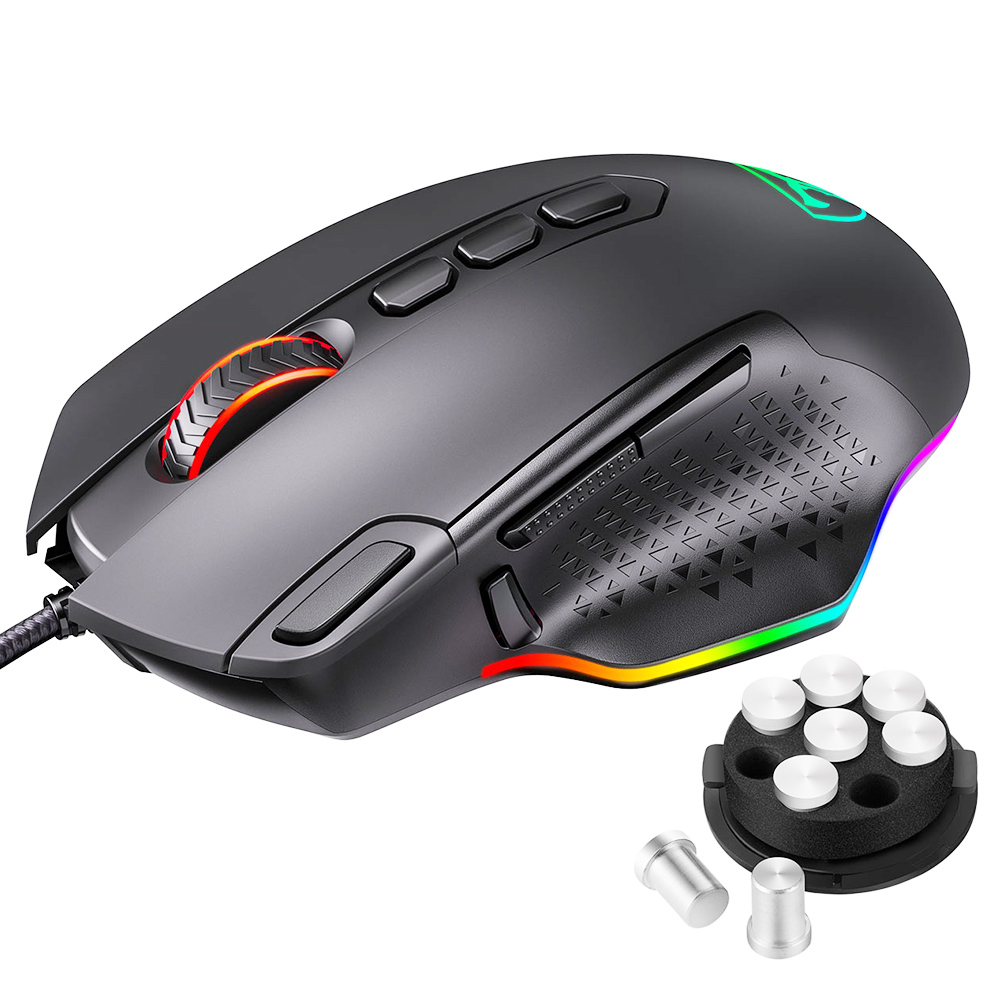 Pictek RGB Wired Gaming Mouse With Fire Button Black
