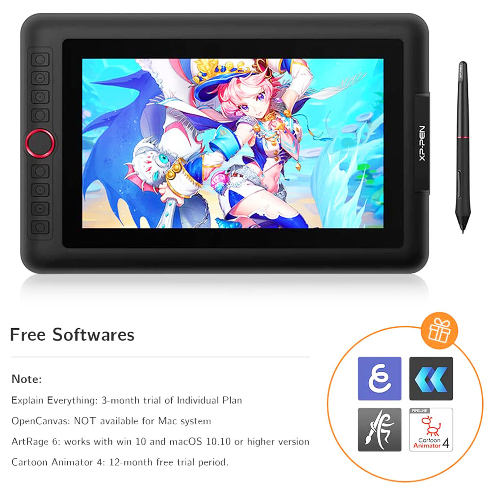 XP-PEN Artist 12 Pro Graphic Tablet with 11.6 Inch IPS Display Black