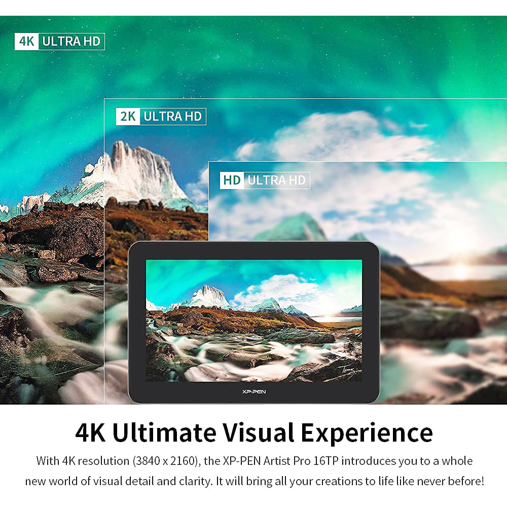 XP-PEN Artist Pro 16TP Graphic Tablet with 4K Display Black