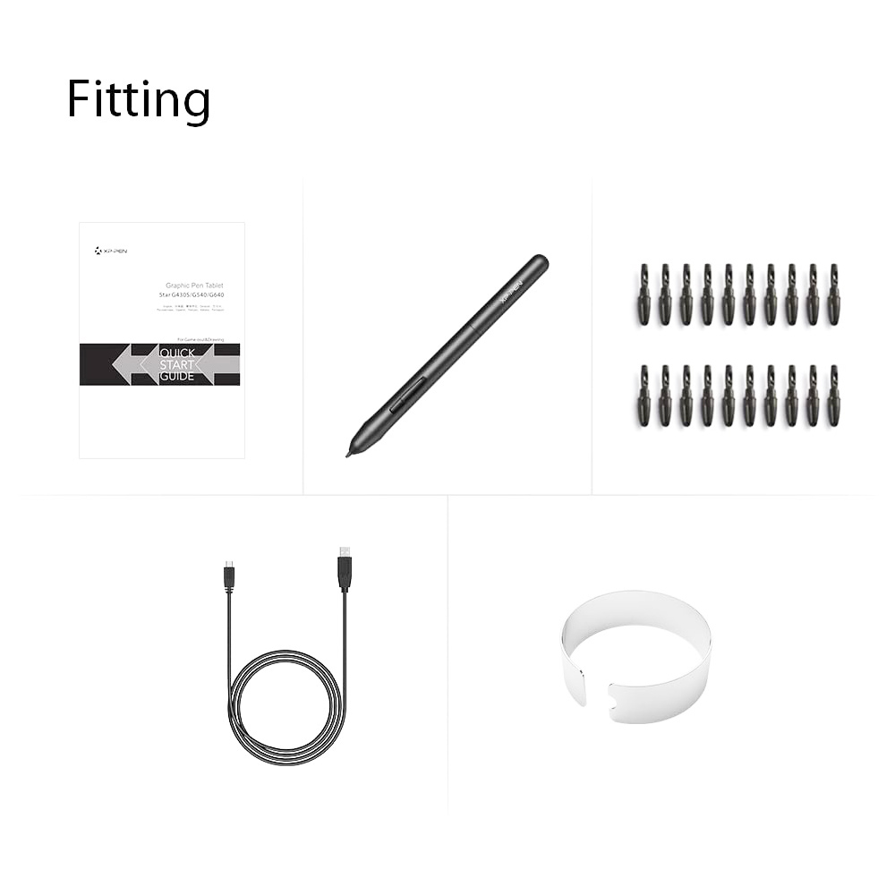 XP-Pen Star G640 Graphic Tablet with 6 x 4 Inch Work Surface Black