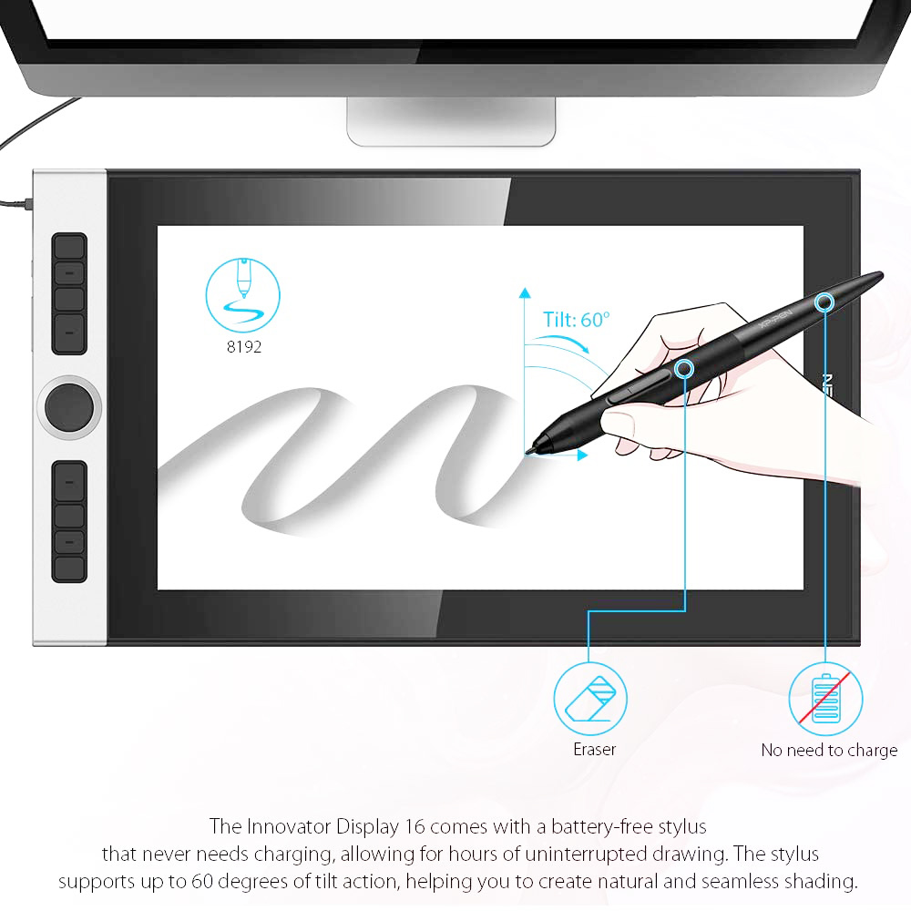 XP-PEN Innovator 16 Graphic Tablet with 15.6 Inch IPS Display Black