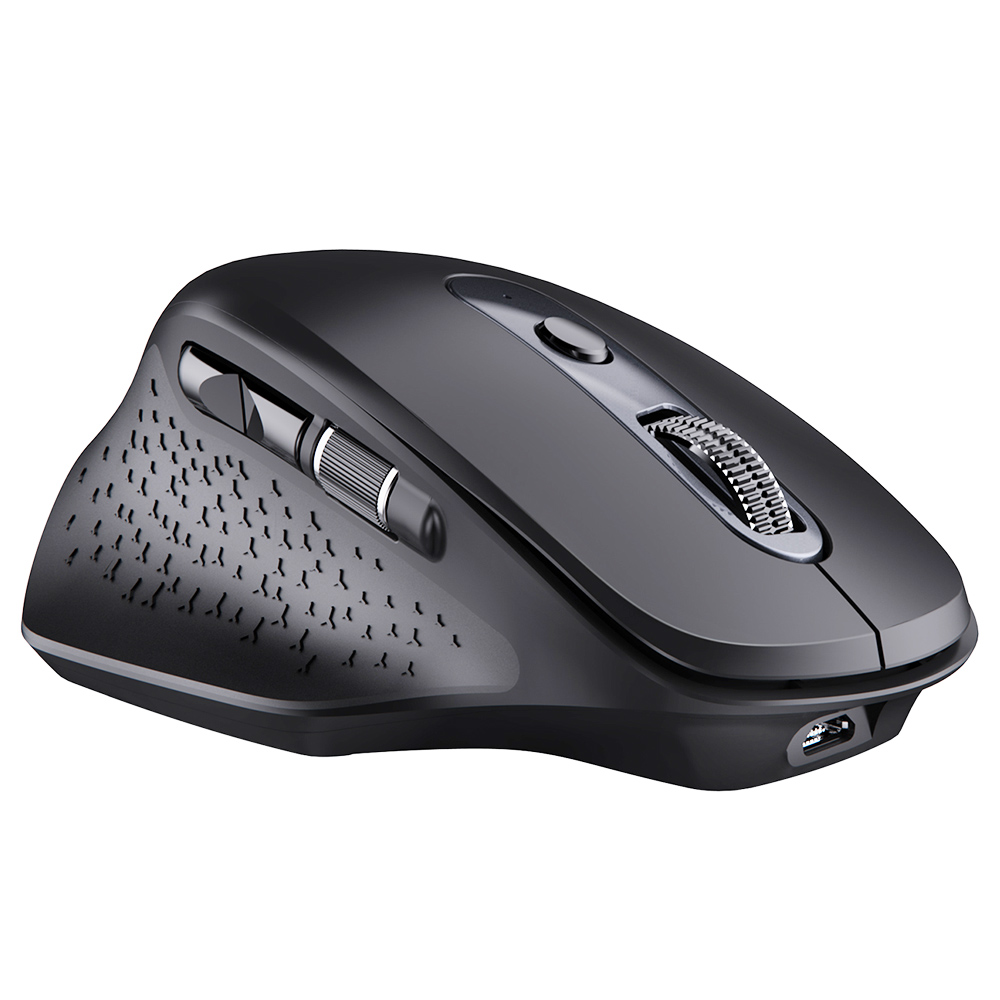 Multifunctional Wireless Mouse with Side Scroll Wheel Black
