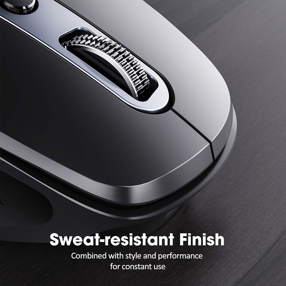 Multifunctional Wireless Mouse with Side Scroll Wheel Black