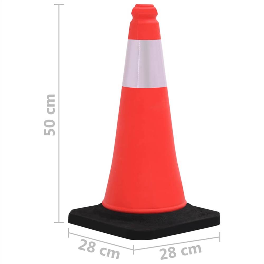 Reflective Traffic Cones with Heavy Bases 4 pcs 50 cm