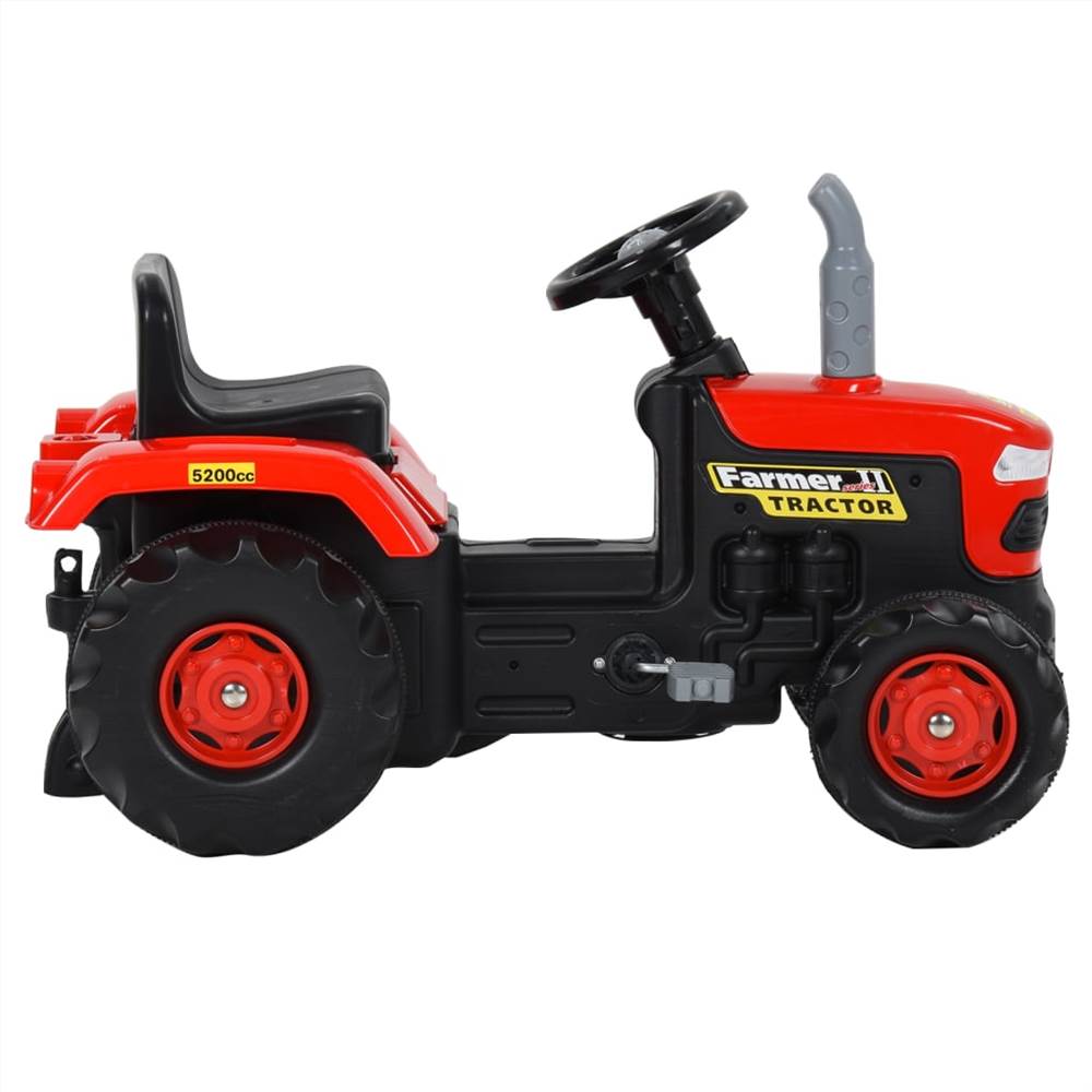 Pedal Tractor for Kids Red and Black