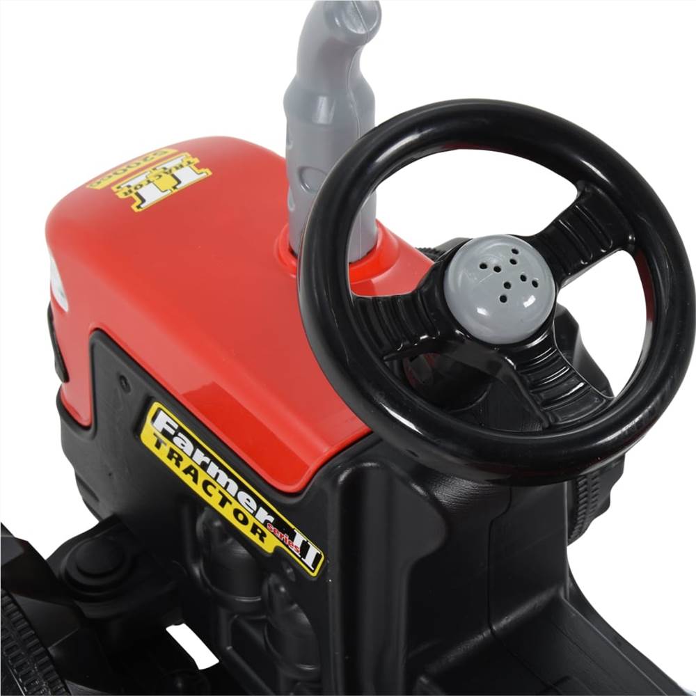 Pedal Tractor for Kids Red and Black