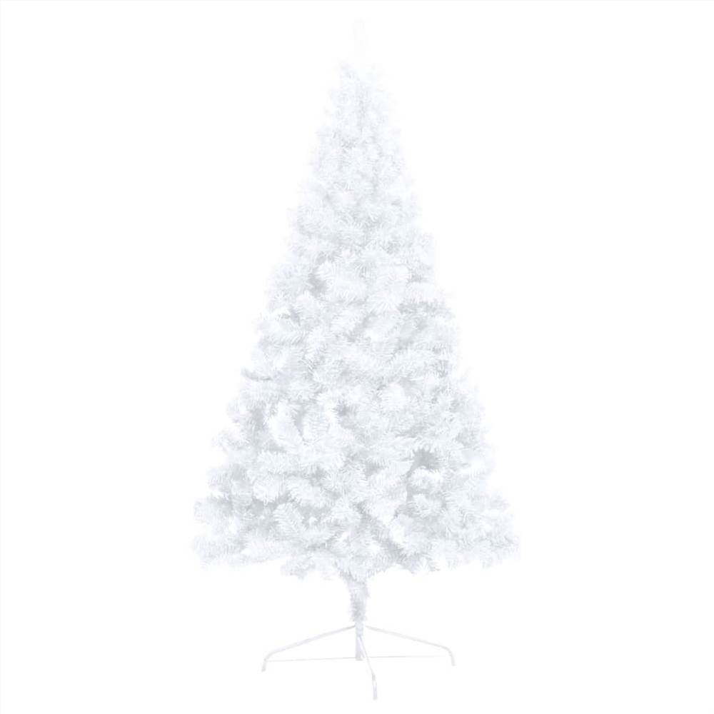 Artificial Half Christmas Tree with Stand White 120 cm PVC