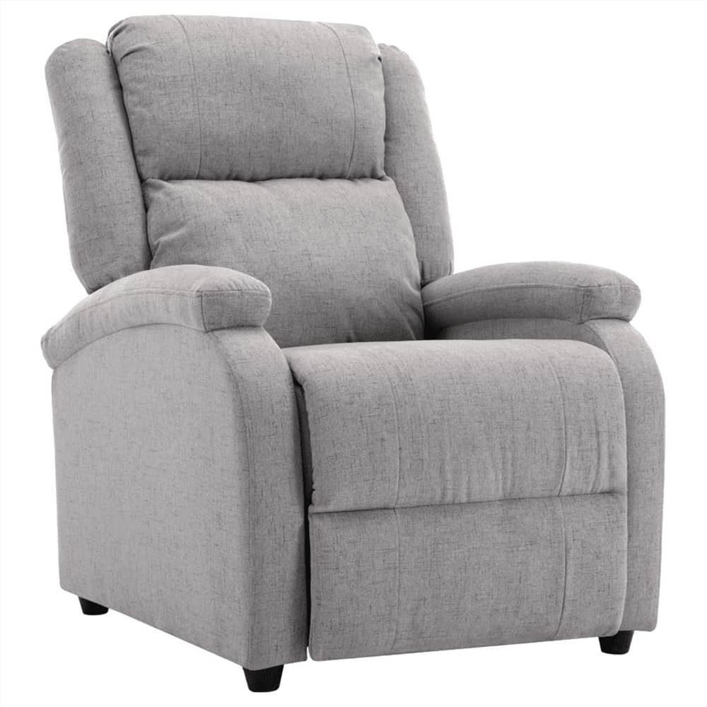 Electric TV Recliner Chair Light Grey Fabric