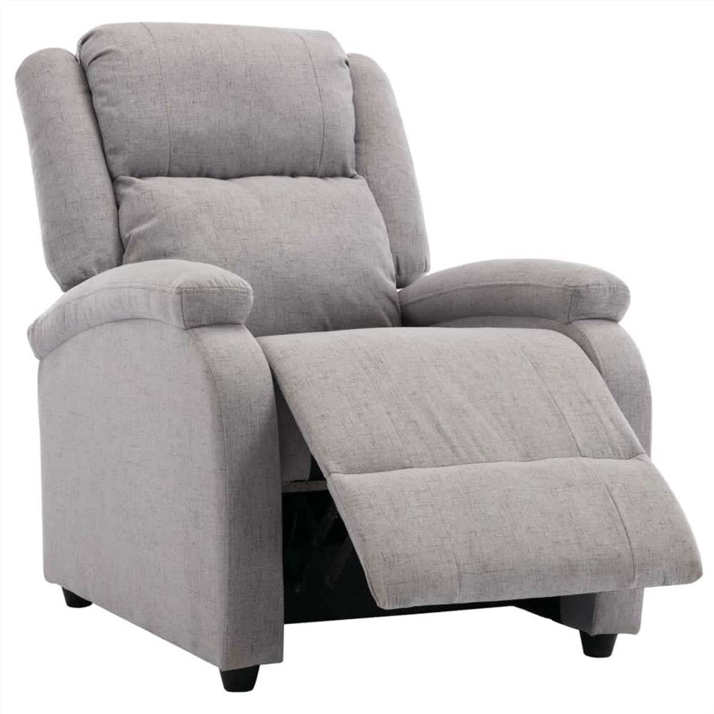 Electric TV Recliner Chair Light Grey Fabric