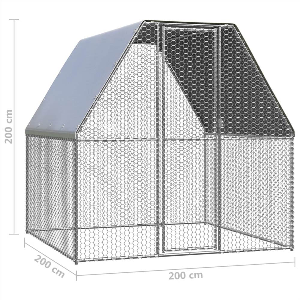 Outdoor Chicken Cage 2x2x2 m Galvanised Steel