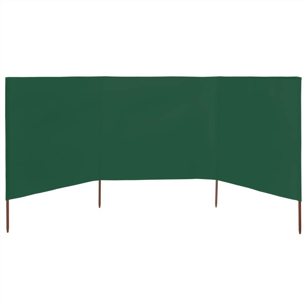 3-panel Wind Screen Fabric 400x160 cm Green