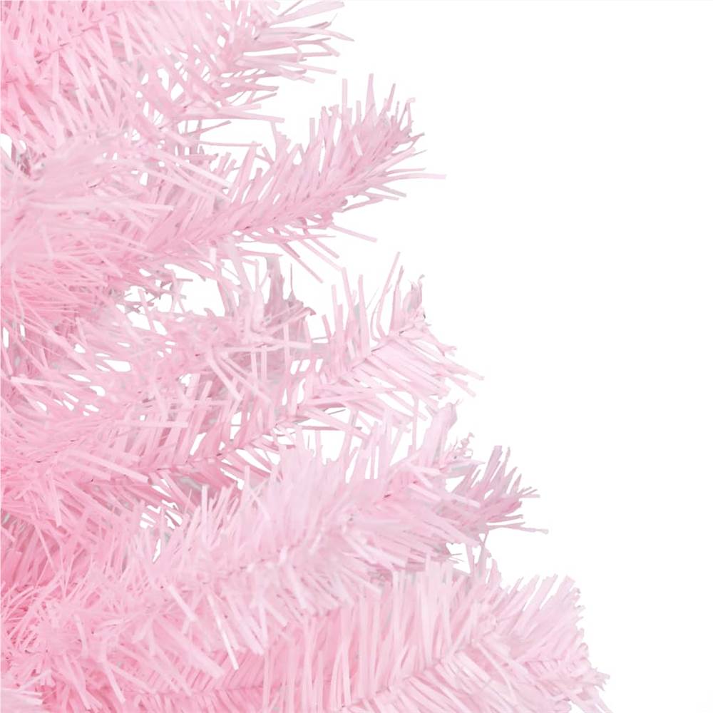 Artificial Christmas Tree with Stand Pink 210 cm PVC