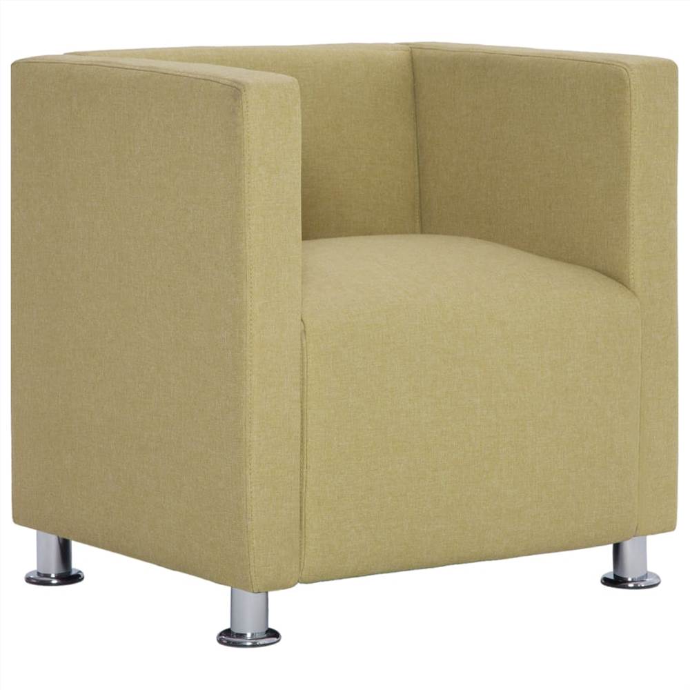 Cube Armchair Green Fabric