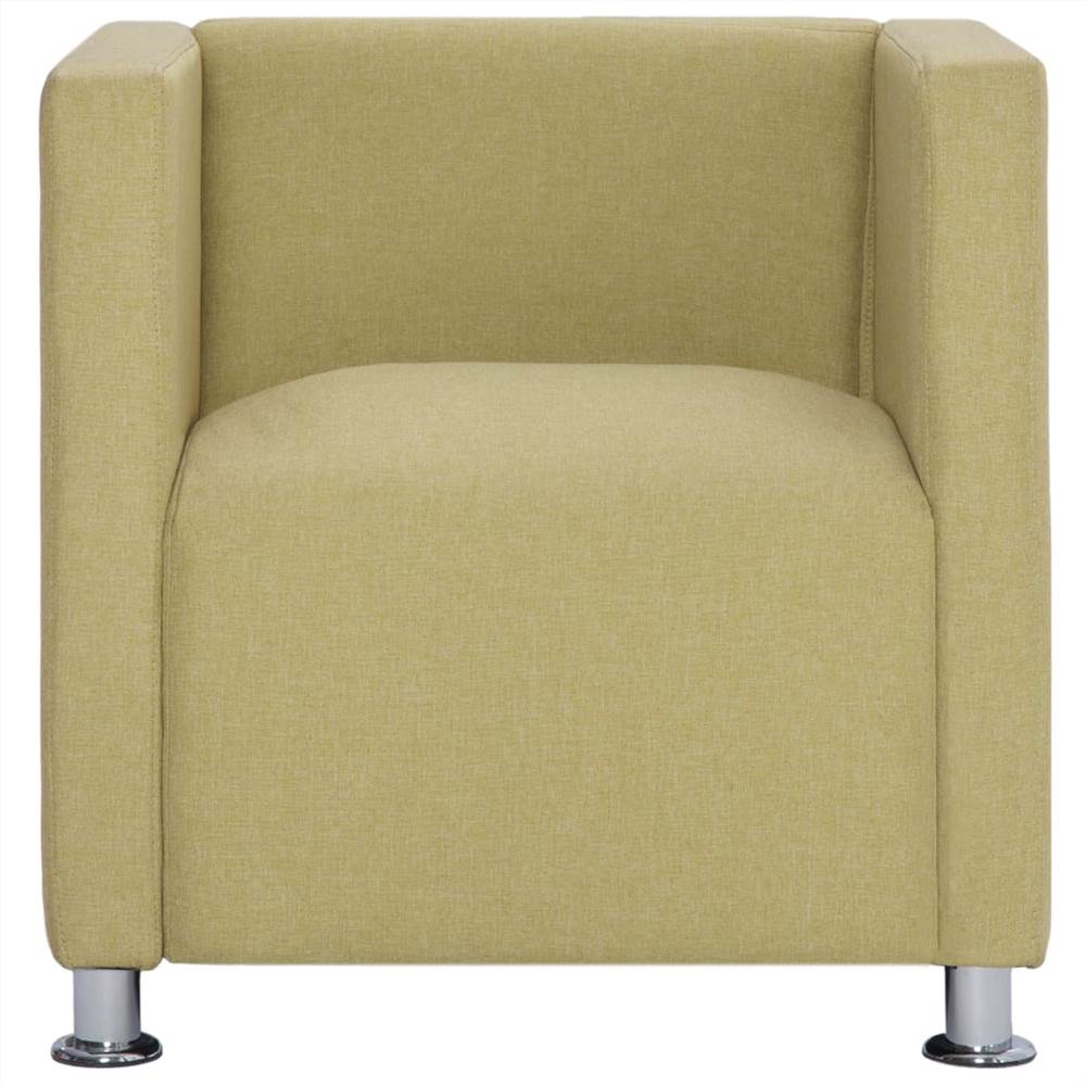 Cube Armchair Green Fabric