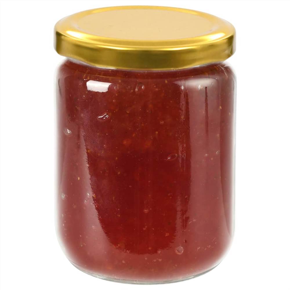 Glass Jam Jars with Gold Lid 48 pcs 230 ml
