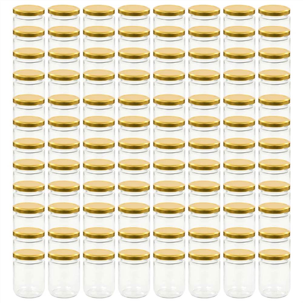 Glass Jam Jars with Gold Lid 96 pcs 230 ml