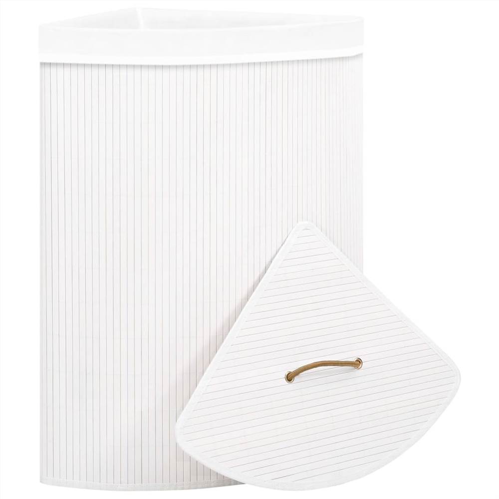 Bamboo Corner Laundry Basket White 60 L