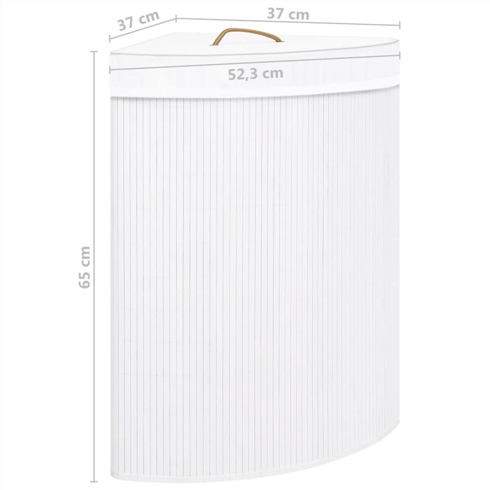 Bamboo Corner Laundry Basket White 60 L