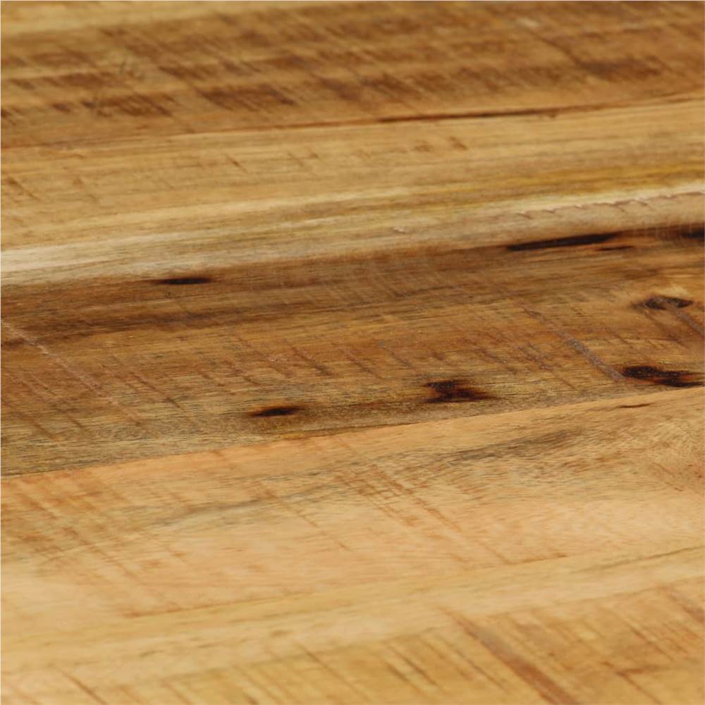 Coffee Table Oval Solid Rough Mango Wood and Steel 100 cm