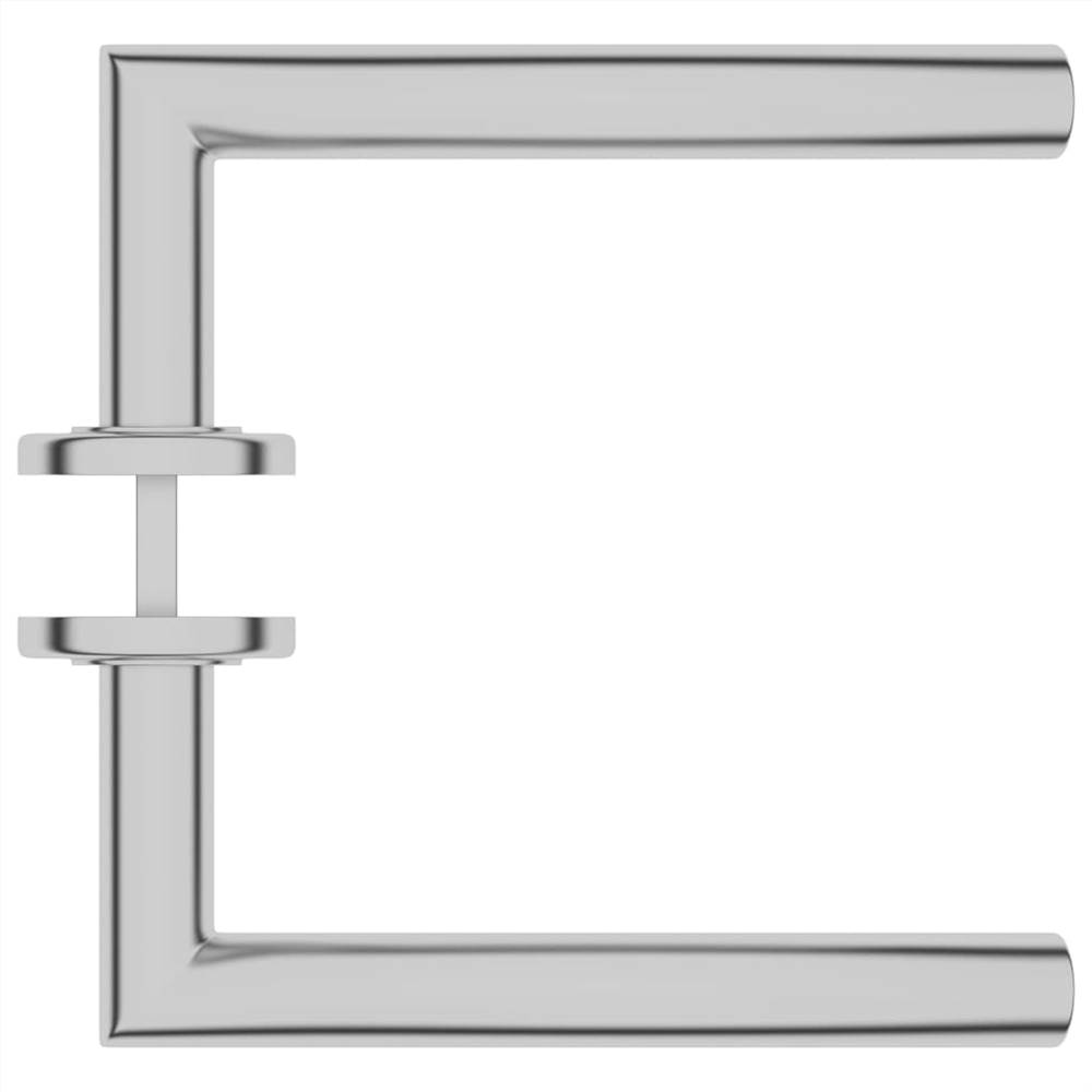 Curved Door Handle Set with WC Lock Stainless Steel