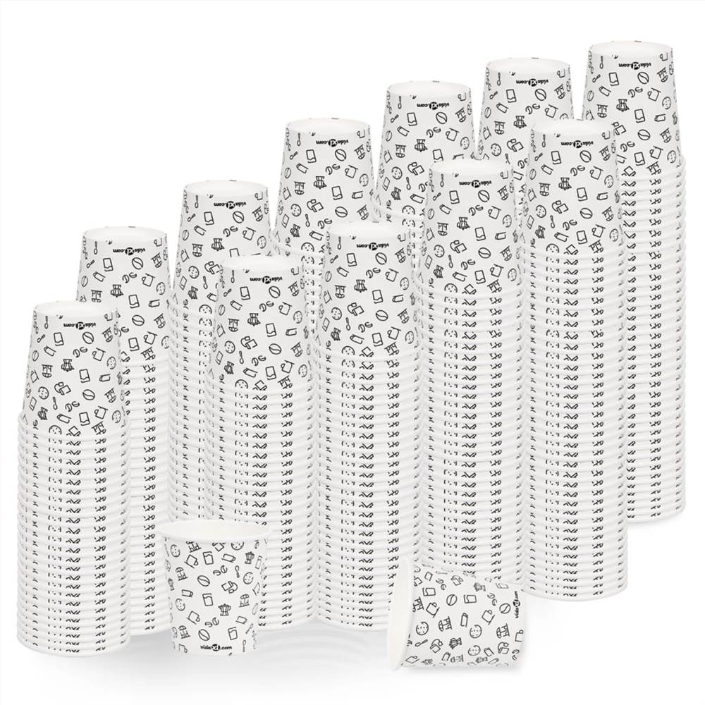 Coffee Paper Cups 200 ml 1000 pcs White and Black