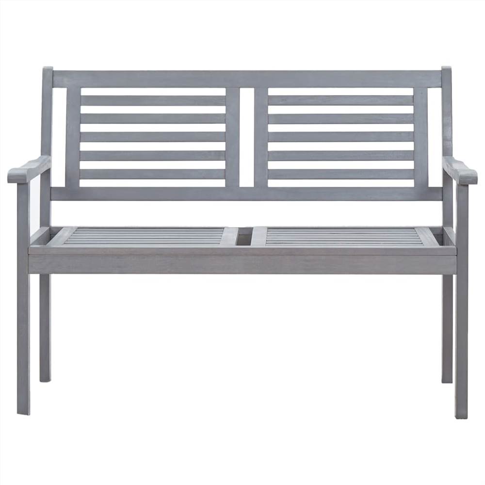 2-Seater Garden Bench 120 cm Grey Solid Eucalyptus Wood