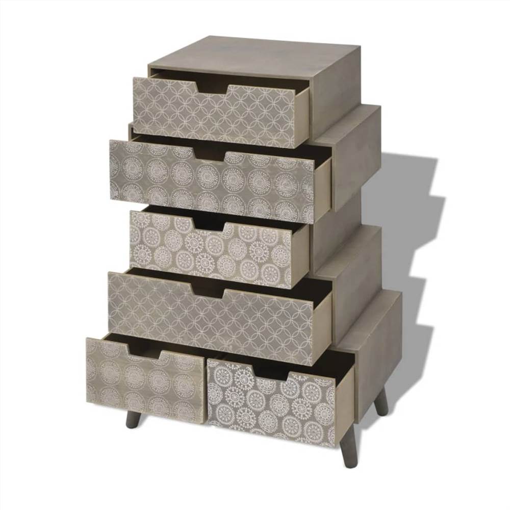 Side Cabinet 6 Drawers Grey