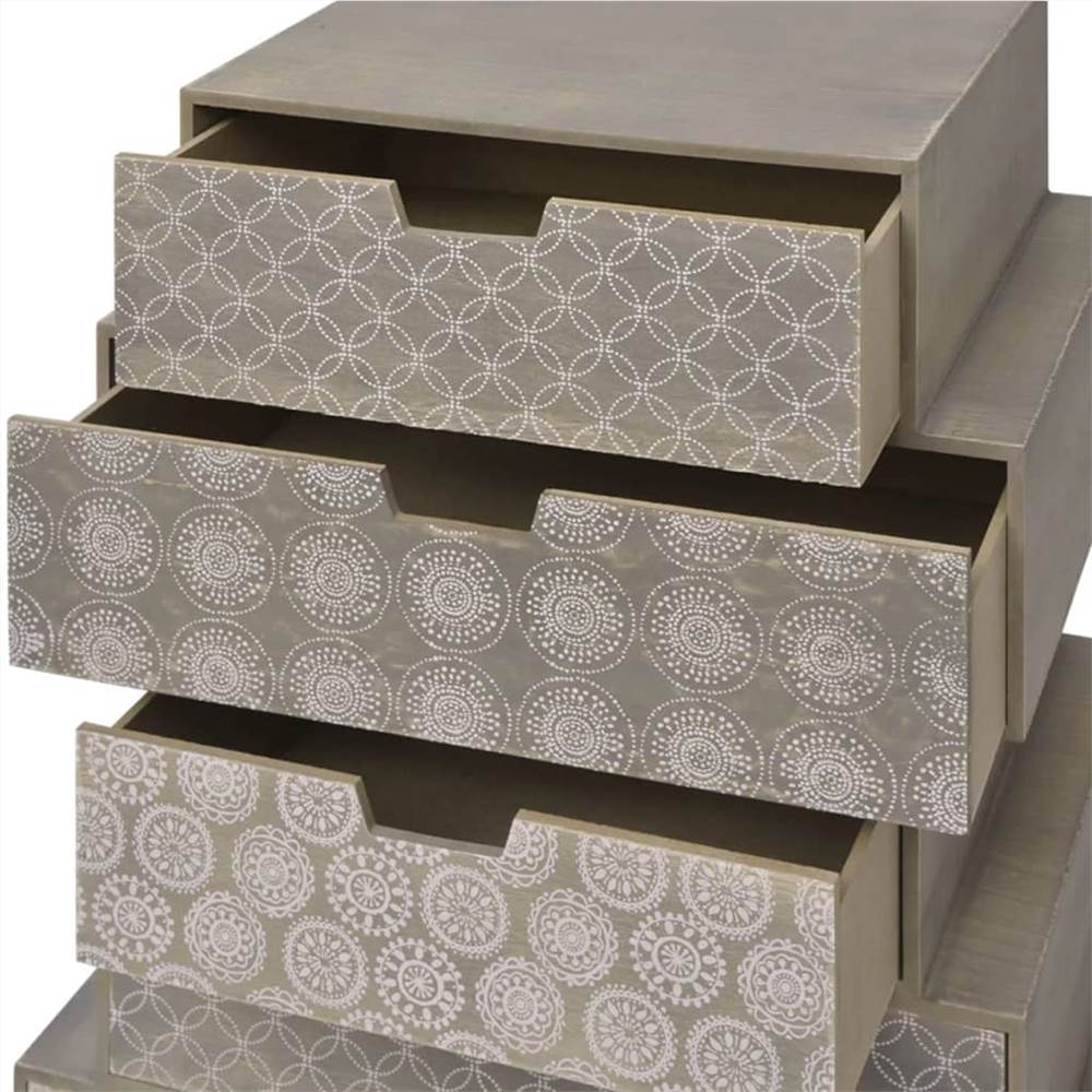 Side Cabinet 6 Drawers Grey