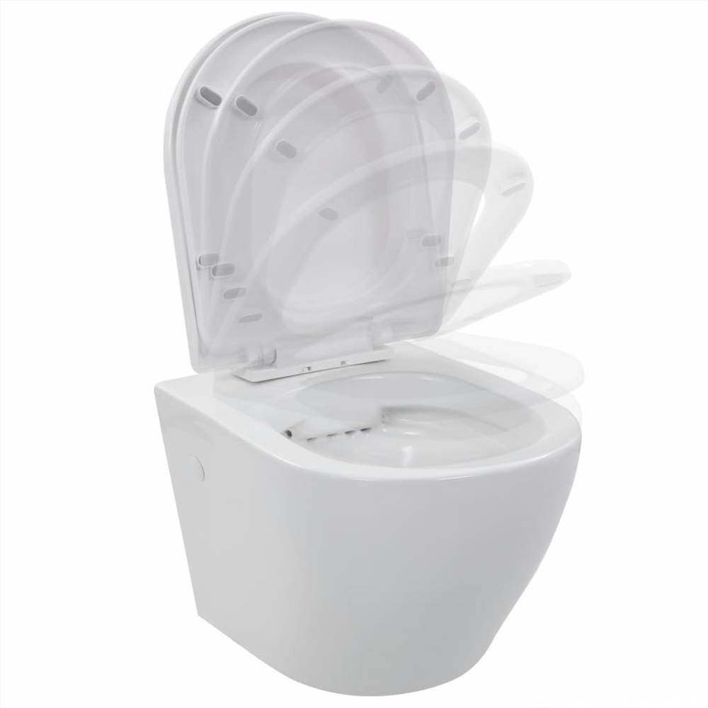 Wall Hung Rimless Toilet Ceramic White