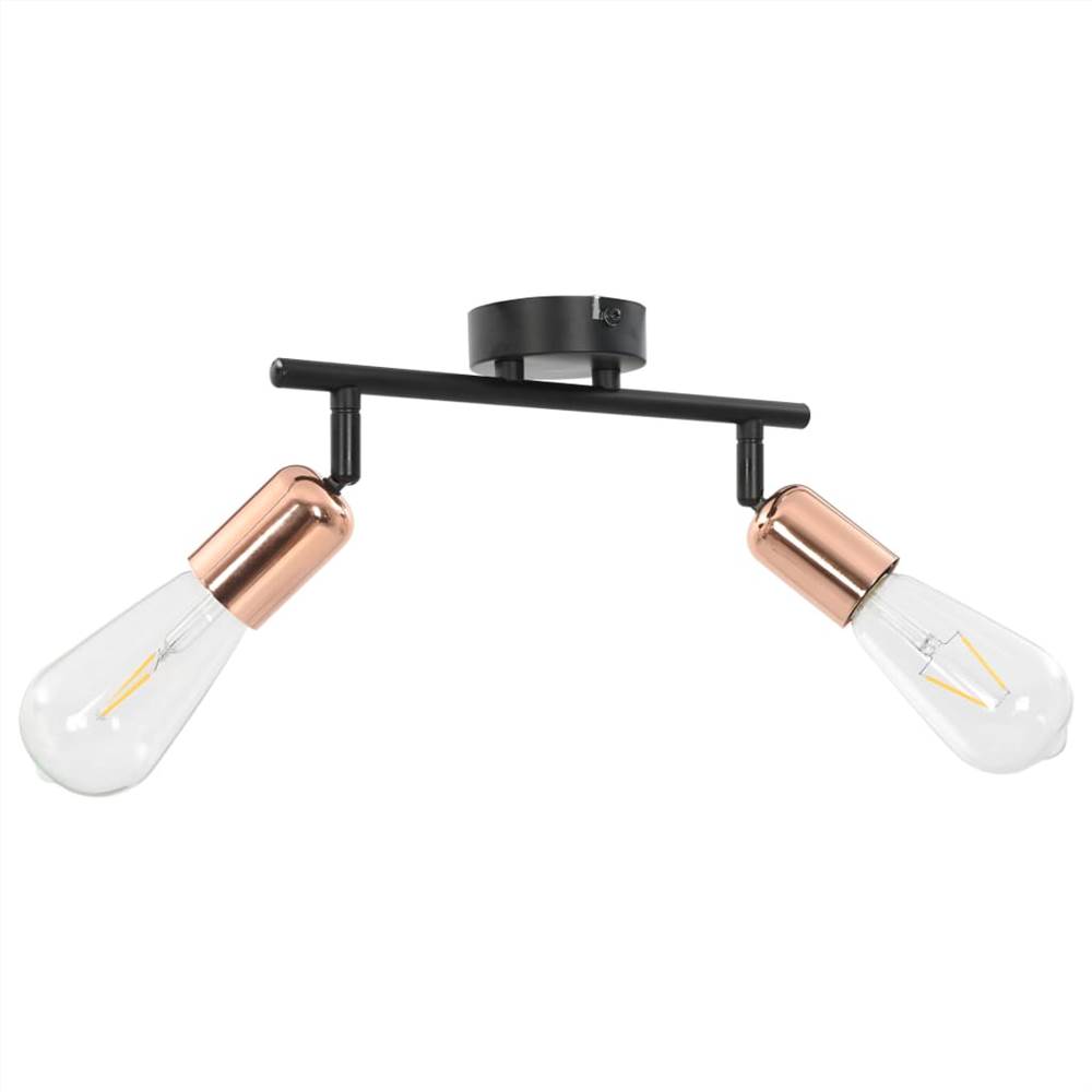 2-Way Spot Light with Filament Bulbs 2 W Black and Copper E27
