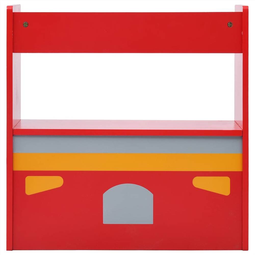 3 Piece Kids Chair Table Set Fire Truck Design Wood