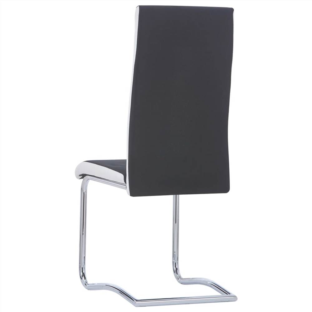 Cantilever Dining Chairs 4 pcs Black Fabric