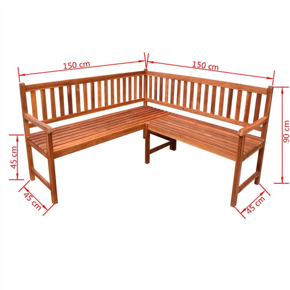 Garden Corner Bench 150 cm Solid Acacia Wood