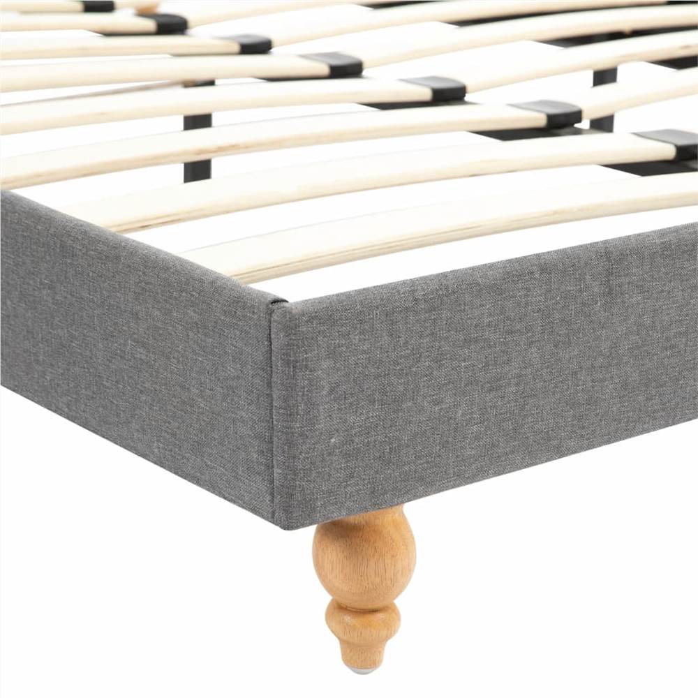 Bed Frame Light Grey Fabric 135x190 cm