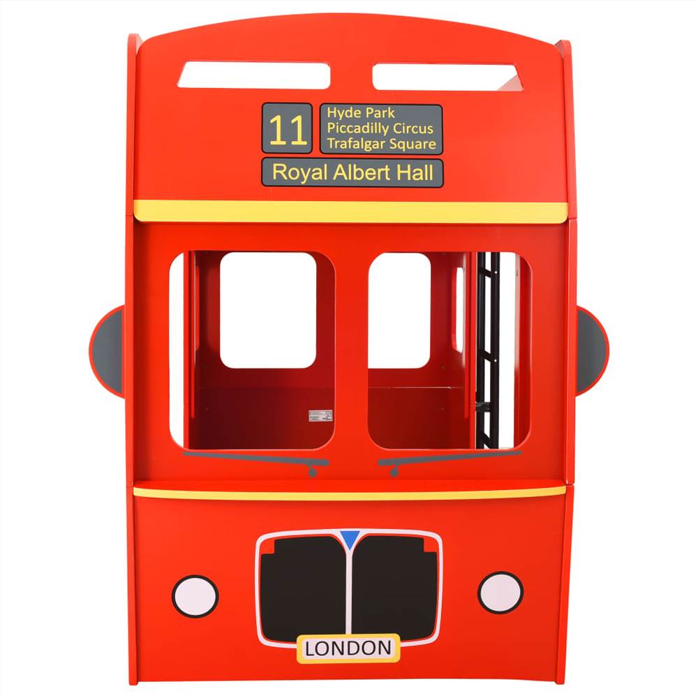 Bunk Bed London Bus Red MDF 90x200 cm