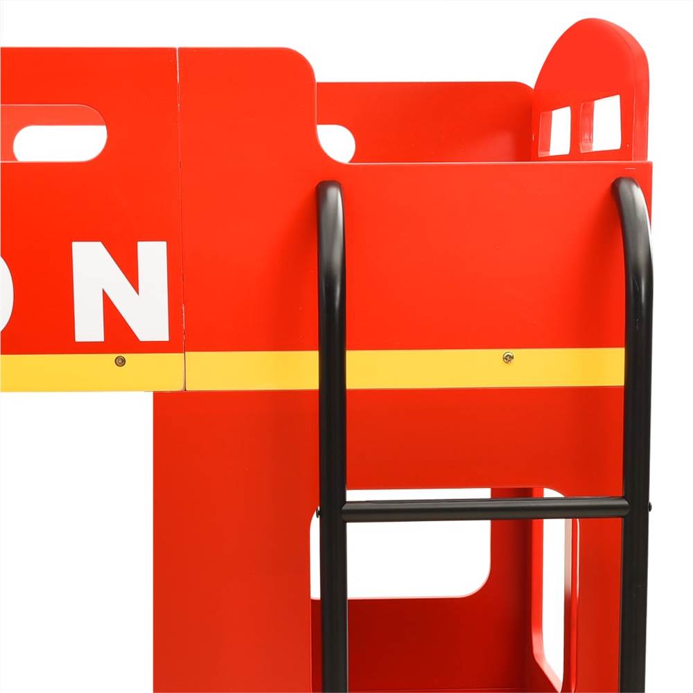 Bunk Bed London Bus Red MDF 90x200 cm