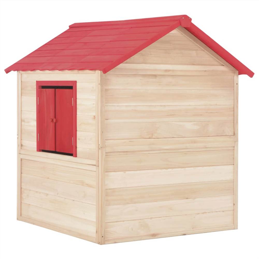 Kids Play House Fir Wood Red