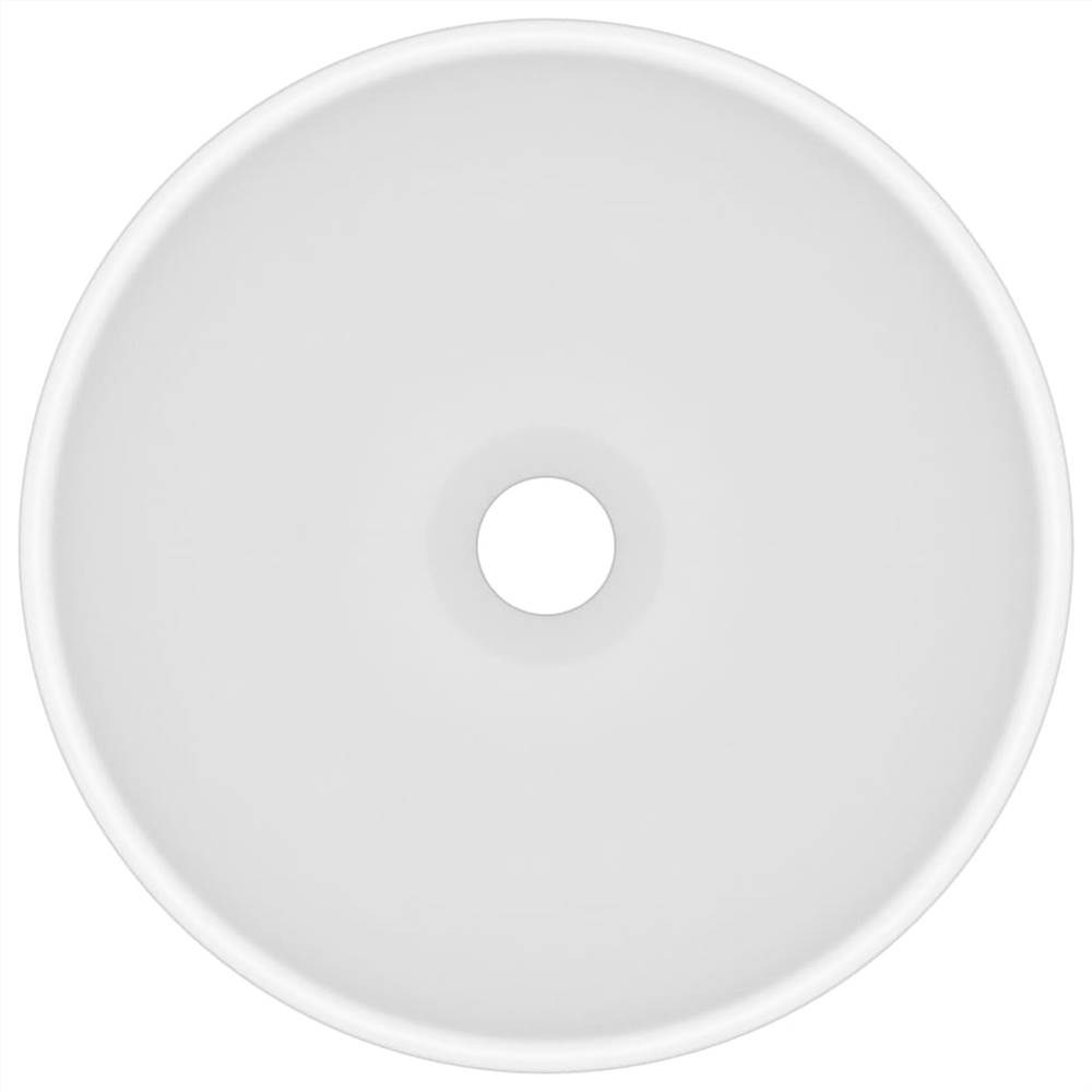 Luxury Bathroom Basin Round Matt White 32.5x14 cm Ceramic