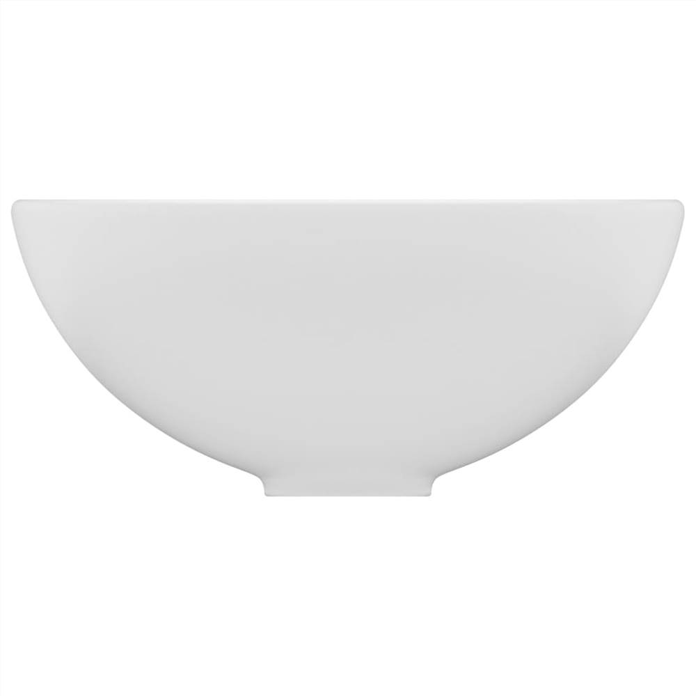 Luxury Bathroom Basin Round Matt White 32.5x14 cm Ceramic