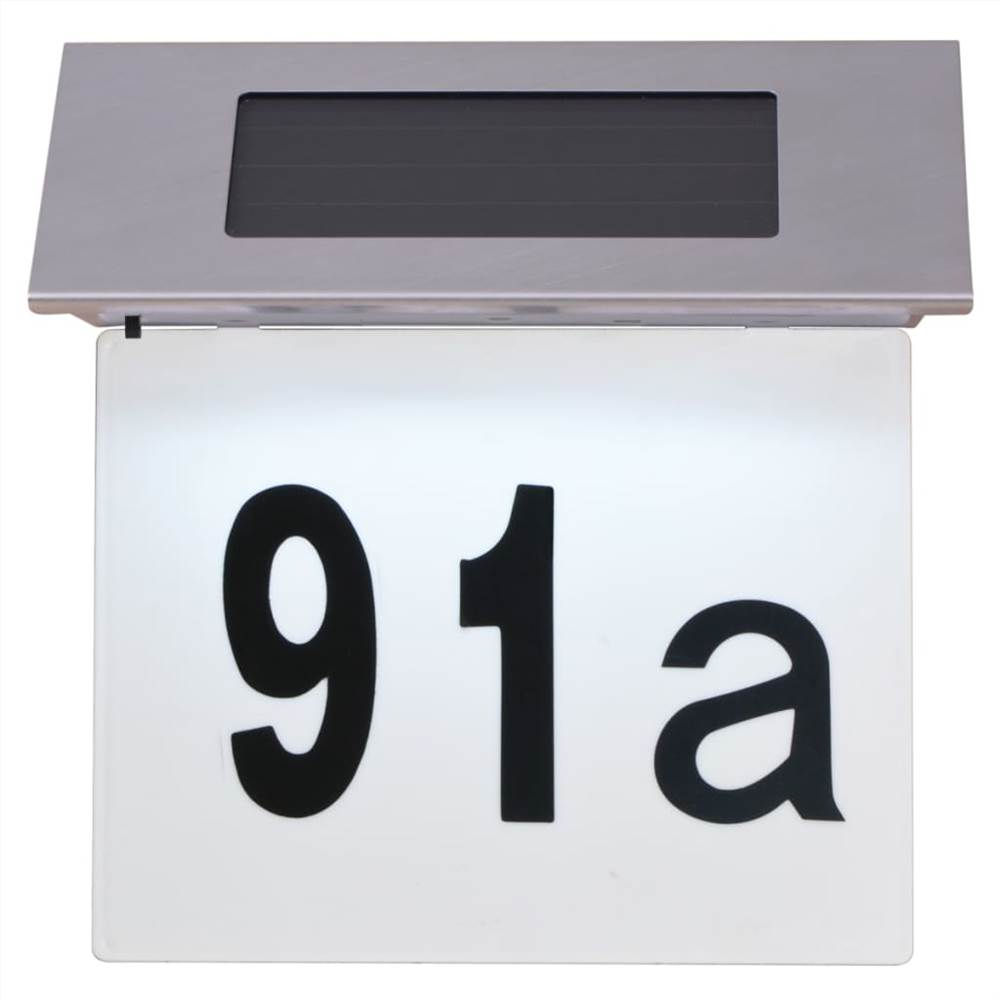 Solar LED House Number Light Stainless Steel