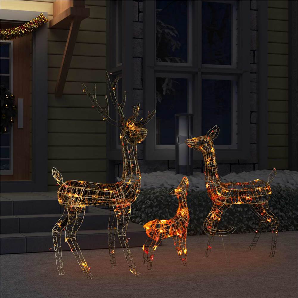 Acrylic Reindeer Family Christmas Decoration 300 LED Colourful