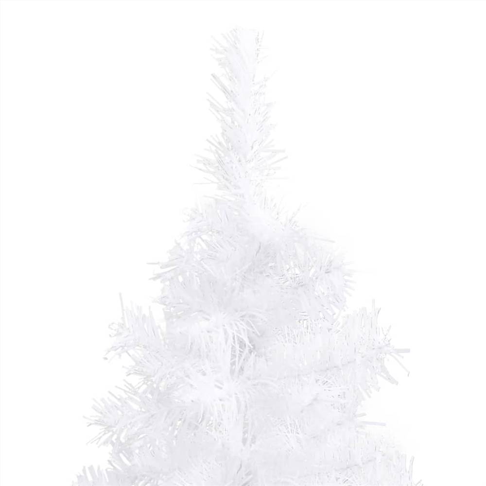 Corner Artificial Christmas Tree with LEDs White 150 cm PVC