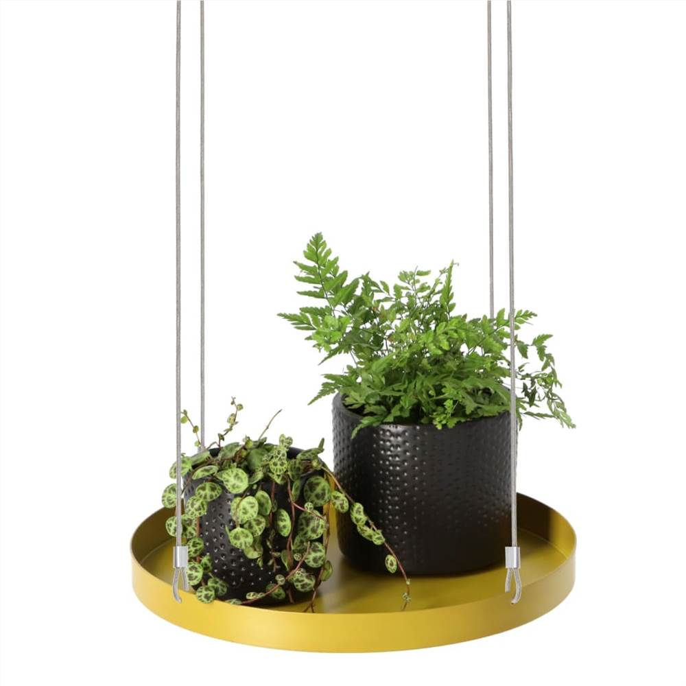 Esschert Design Hanging Plant Tray Round Gold L
