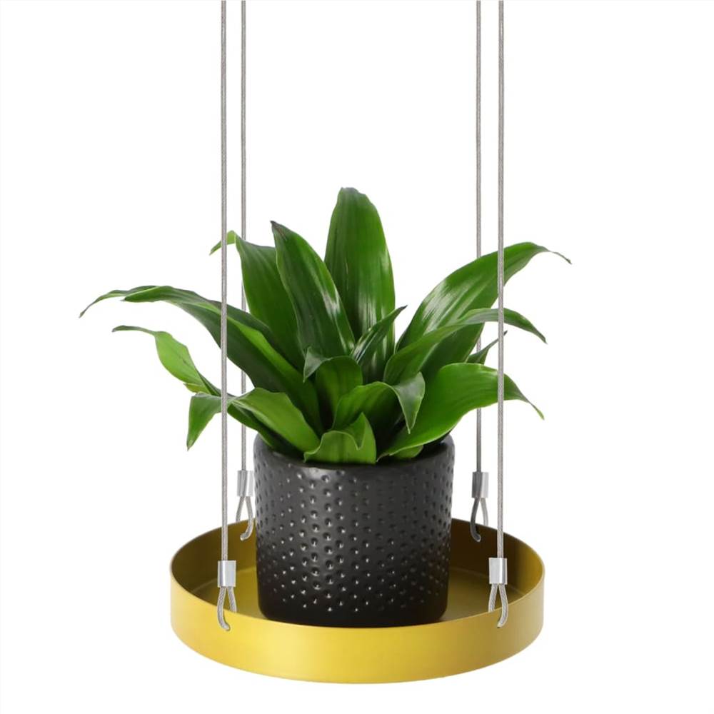 Esschert Design Hanging Plant Tray Round Gold S