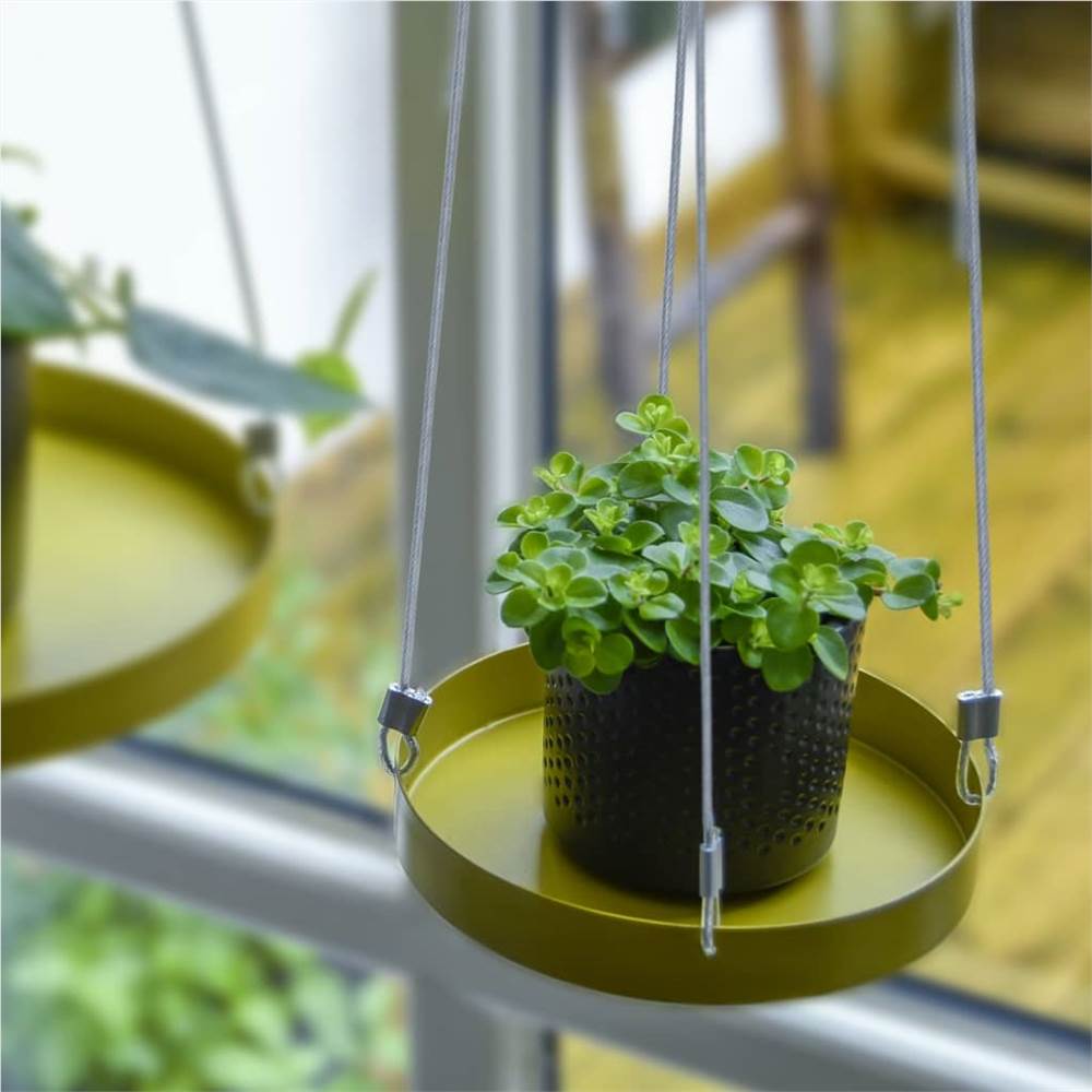 Esschert Design Hanging Plant Tray Round Gold S