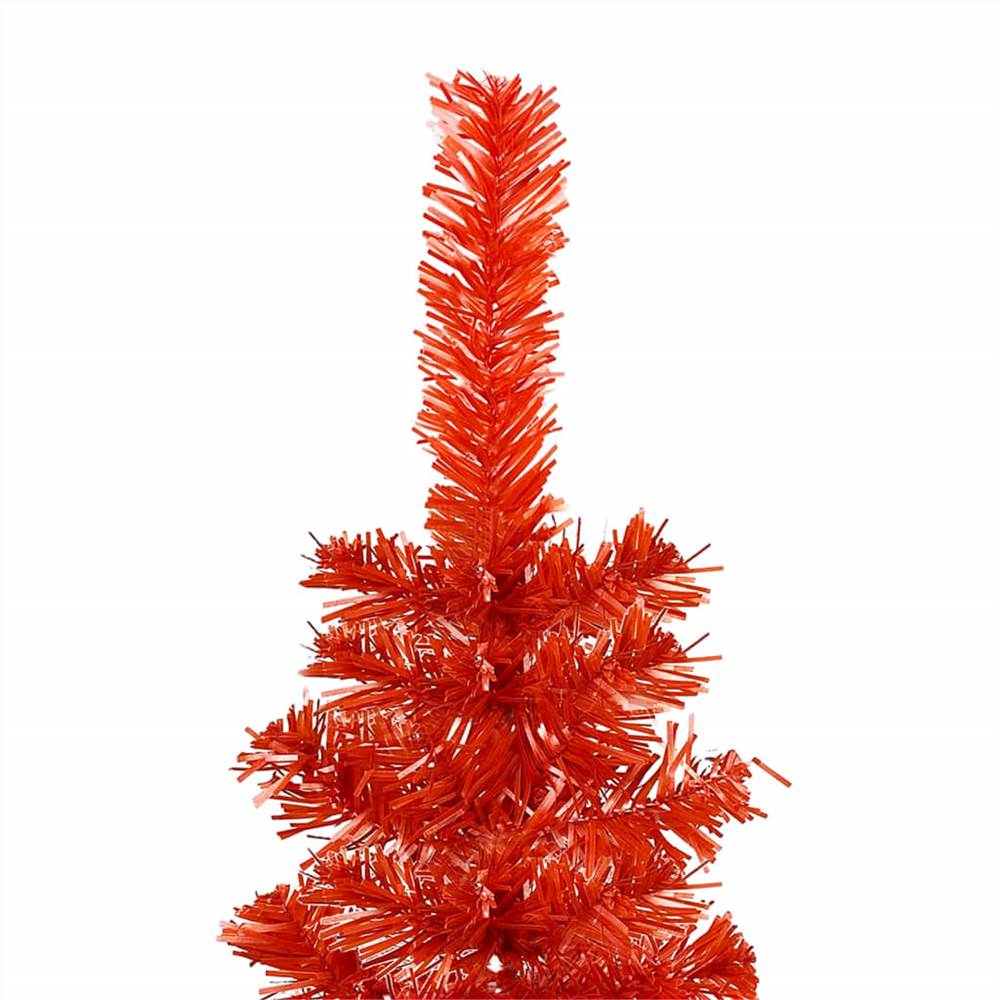 Slim Christmas Tree with LEDs Red 210 cm
