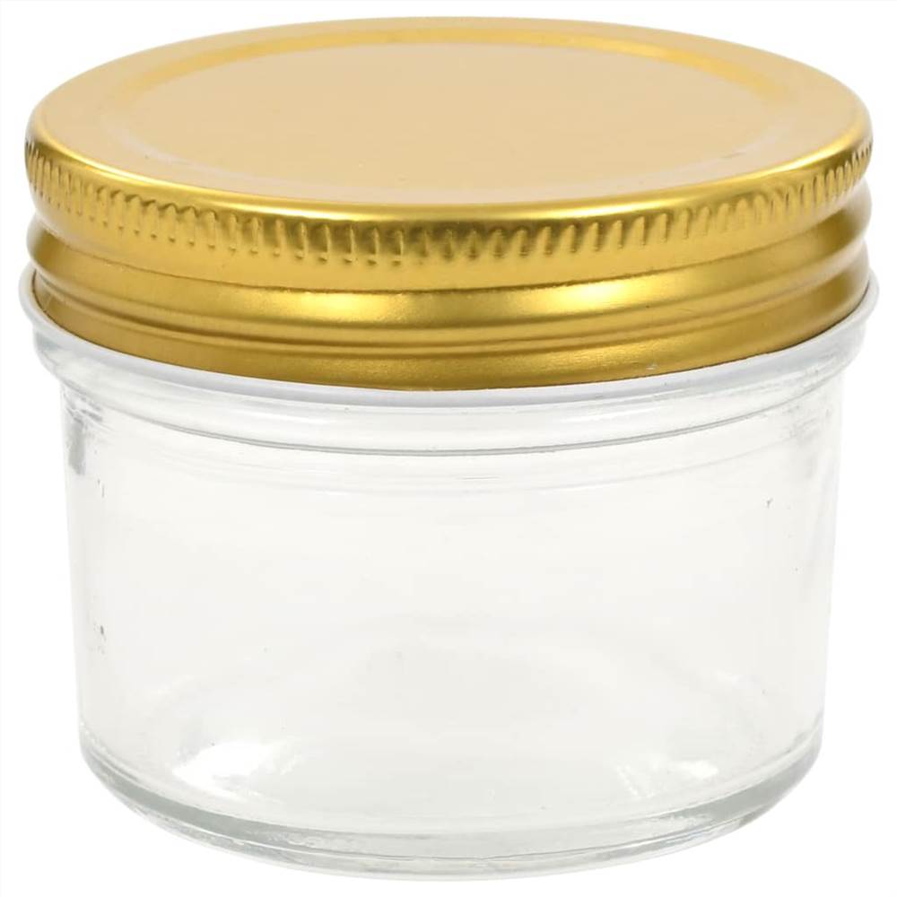 Glass Jam Jars with Gold Lids 24 pcs 110 ml