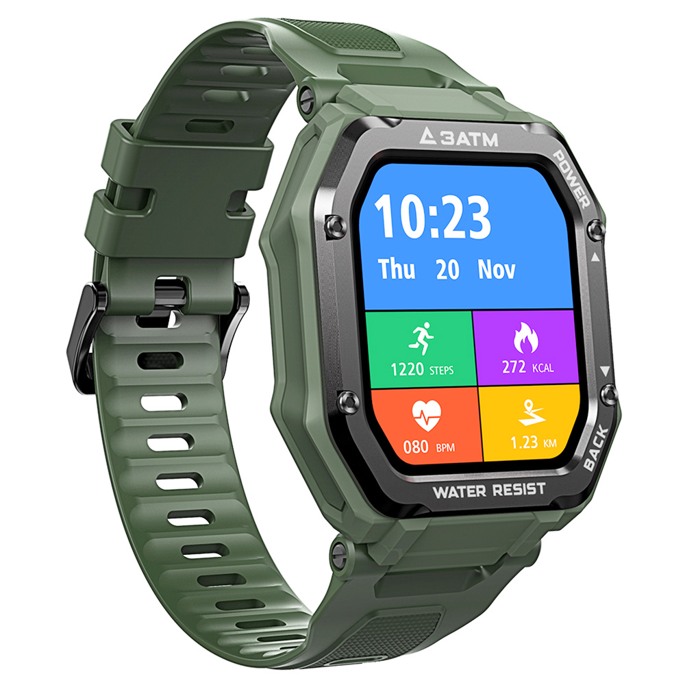 Kospet Rock Bluetooth Smartwatch 1.69 Inch Rectangle Green